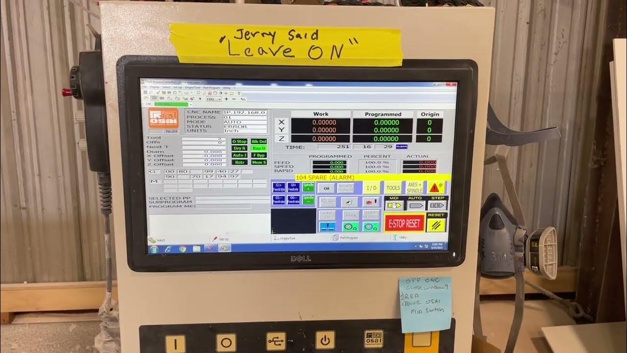 Osai CNC controller 104 spare alarm how to battery replacement - YouTube