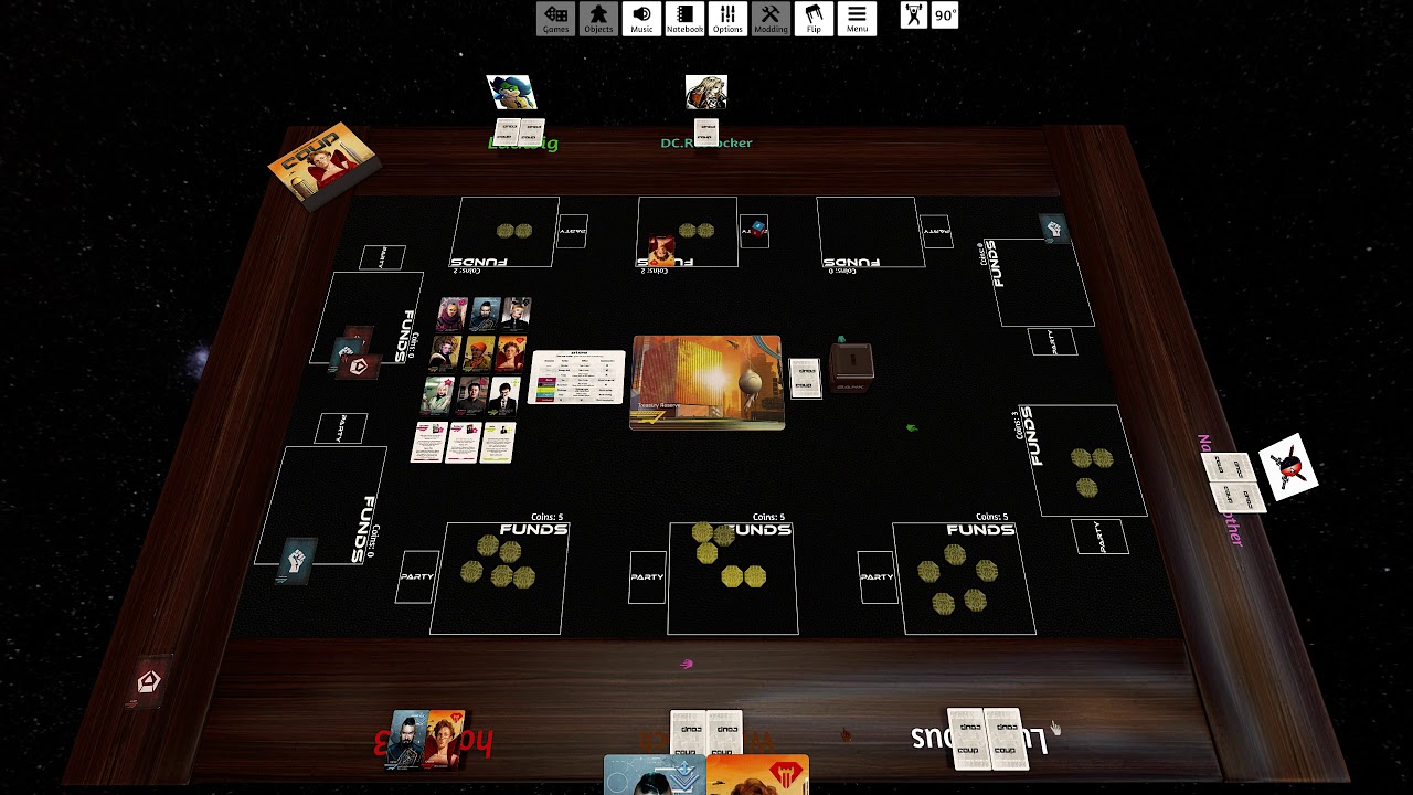 Proof that Dushan is a cheater (Coup - Tabletop Simulator) - YouTube
