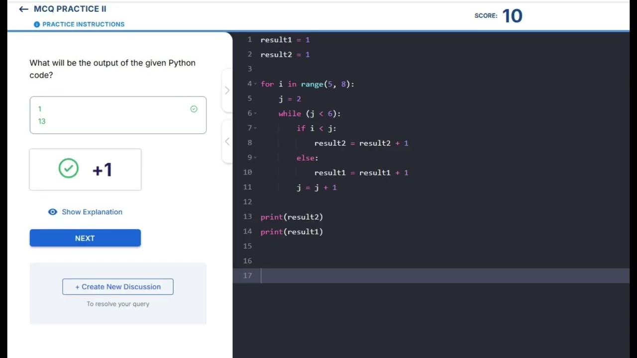 Python - Nested Loops MCQ practice 2 Answers | ccbp NxtWave Answers - YouTube