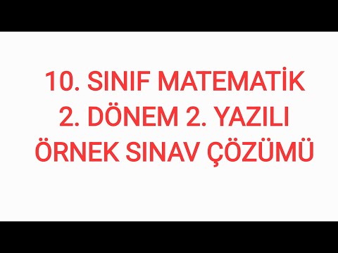 10. Sınıf Matematik 2. Dönem 2. Yazılı Örnek Sınav (Maarif Model) #yazılıyahazırlık #yazılı 