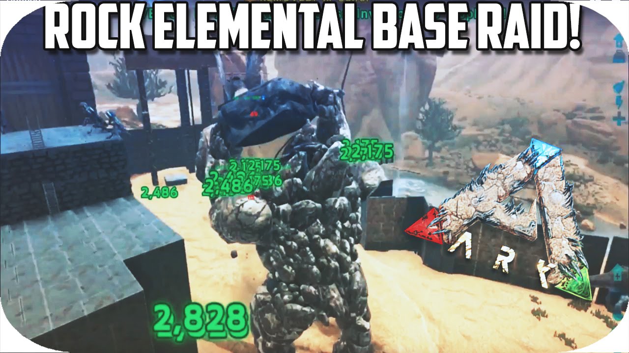ARK: SCORCHED EARTH ROCK ELEMENTAL RAID - YouTube