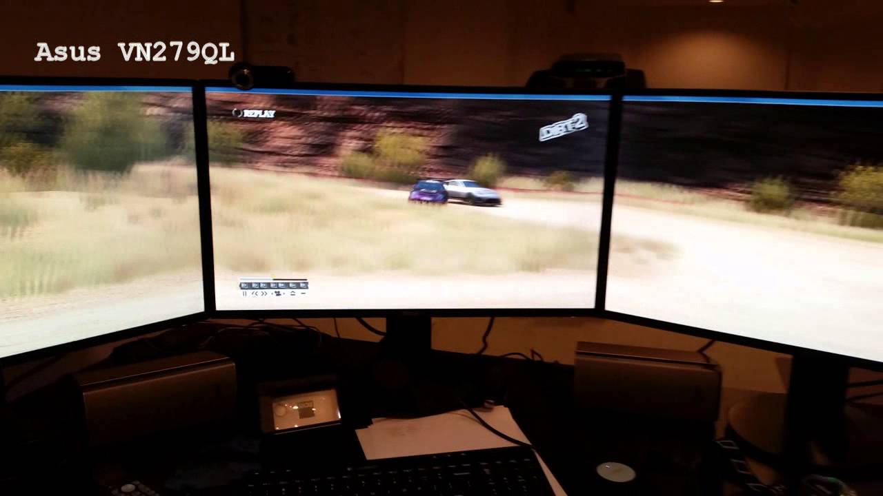 Asus VN279QL in AMD crossfire eyefinity configuration - YouTube