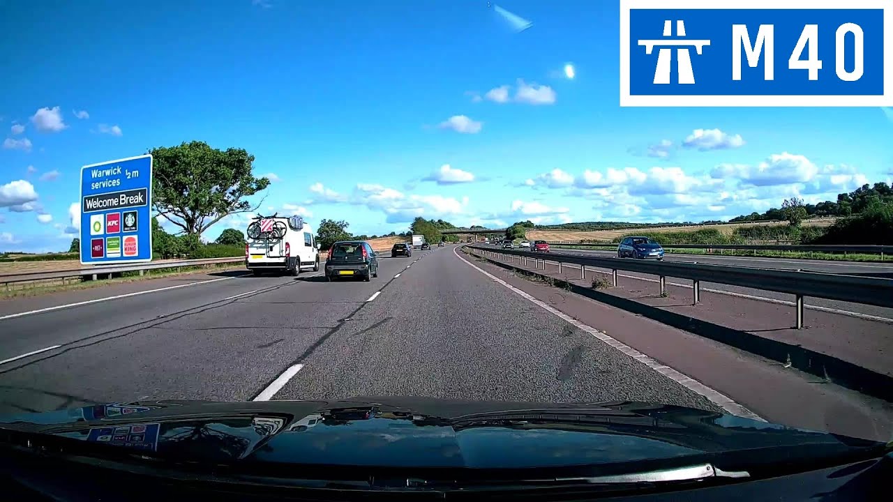 M40 Motorway - J14 (A452 Warwick South) to J11 (A422 Banbury) - YouTube