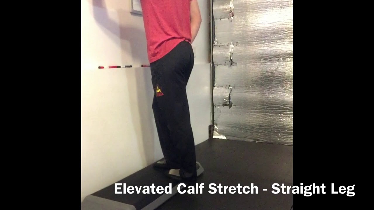 Elevated Calf Stretch - Straight Leg - YouTube
