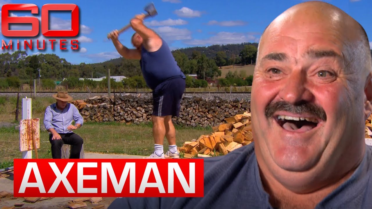 Champion Axeman David Foster shows he’s a big bloke with an even bigger ...