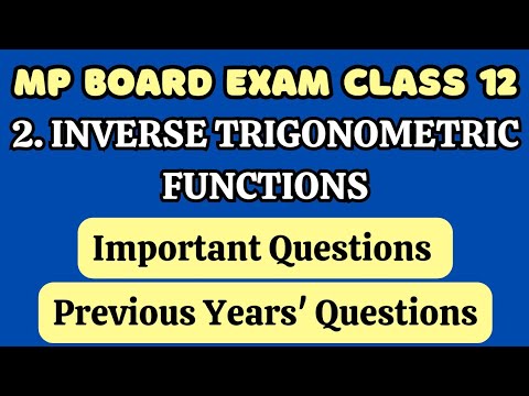 2. Inverse Trigonometric Functions | Important Questions | PYQs | New ...
