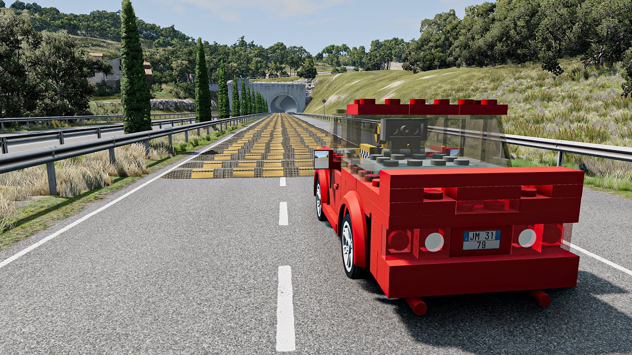 Lego Cars vs 100 Speed Bumps - BeamNg.Drive | Cinematic - YouTube
