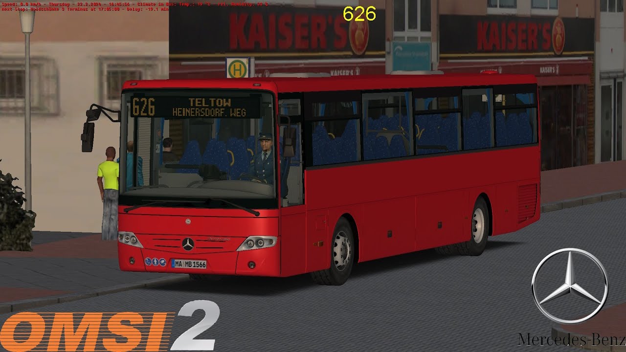 Omsi 2 - Berlin X10 - Line 626 - Mercedes Benz Intouro Euro 5 Automatic ...