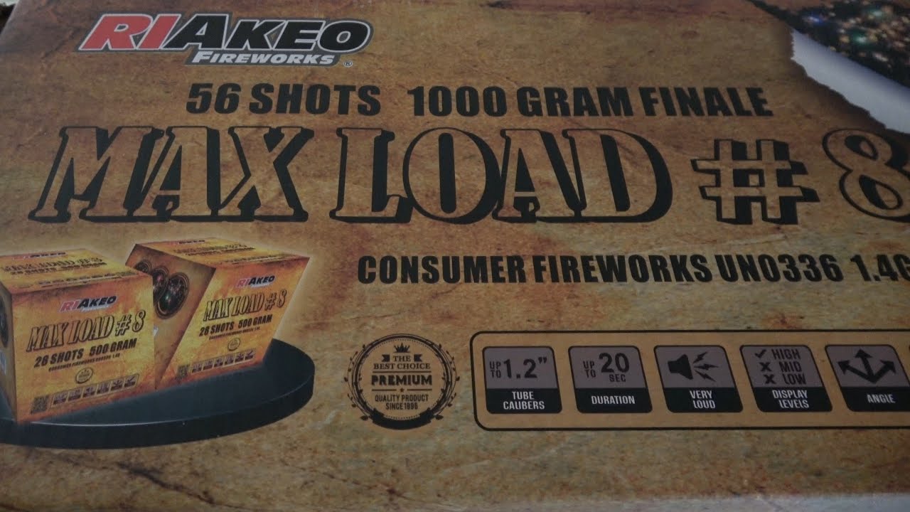 Max Load #8 56 shots 1000g compound cakes by RIAkeo - YouTube