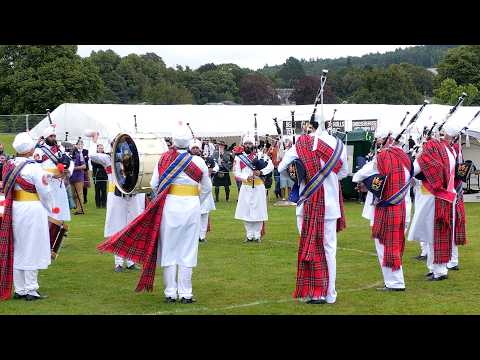 Sri Dasmesh Pipe Band from Malaysia take 1st in Grade 4A at 2026 Perth Highland Games in Scotland