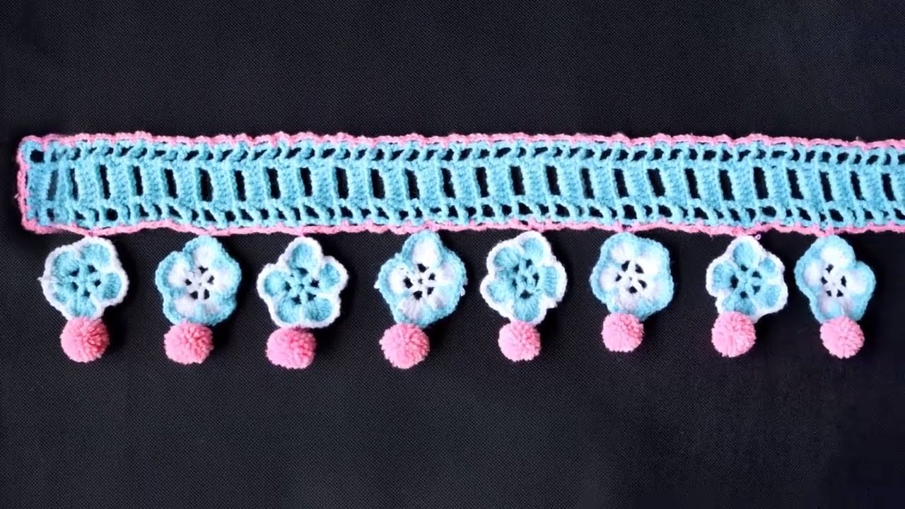 How to make Woolen crochet Toran Pattern || Door Hanging Toran from ...
