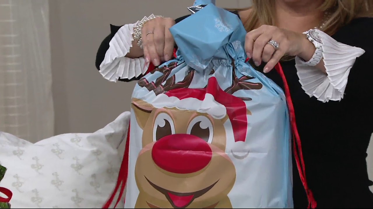 Kringle Express 60pc Easy Drawstring Gift Bags & Tags on QVC - YouTube