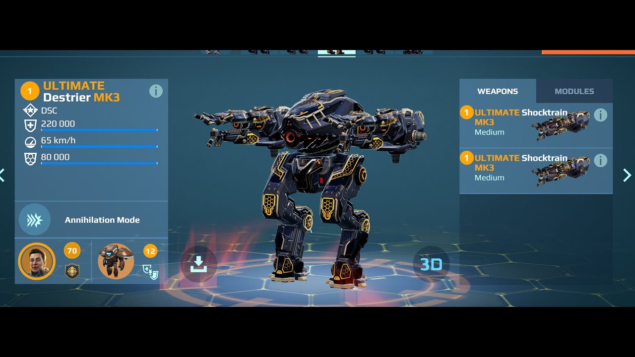 War Robots ADARTIS The monster Destrier + ULTIMATE Shocktrain - YouTube