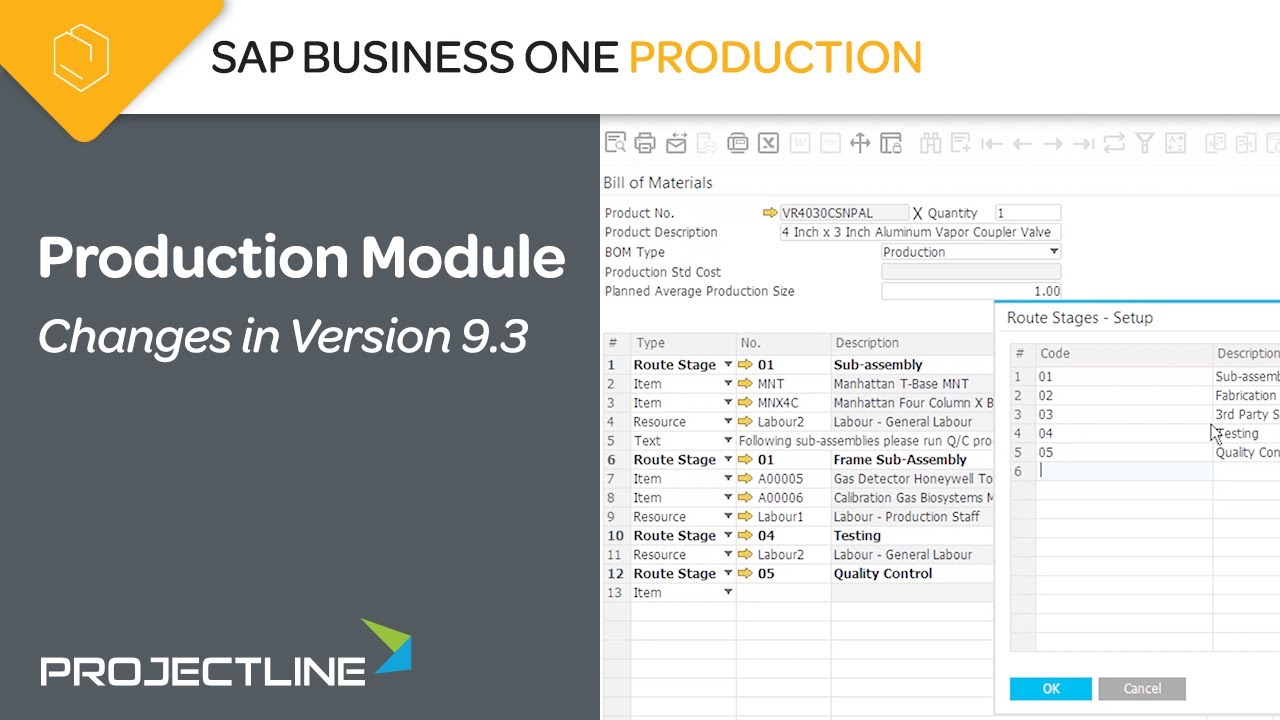 SAP Business One Production Module | Changes in version 9.3 - YouTube