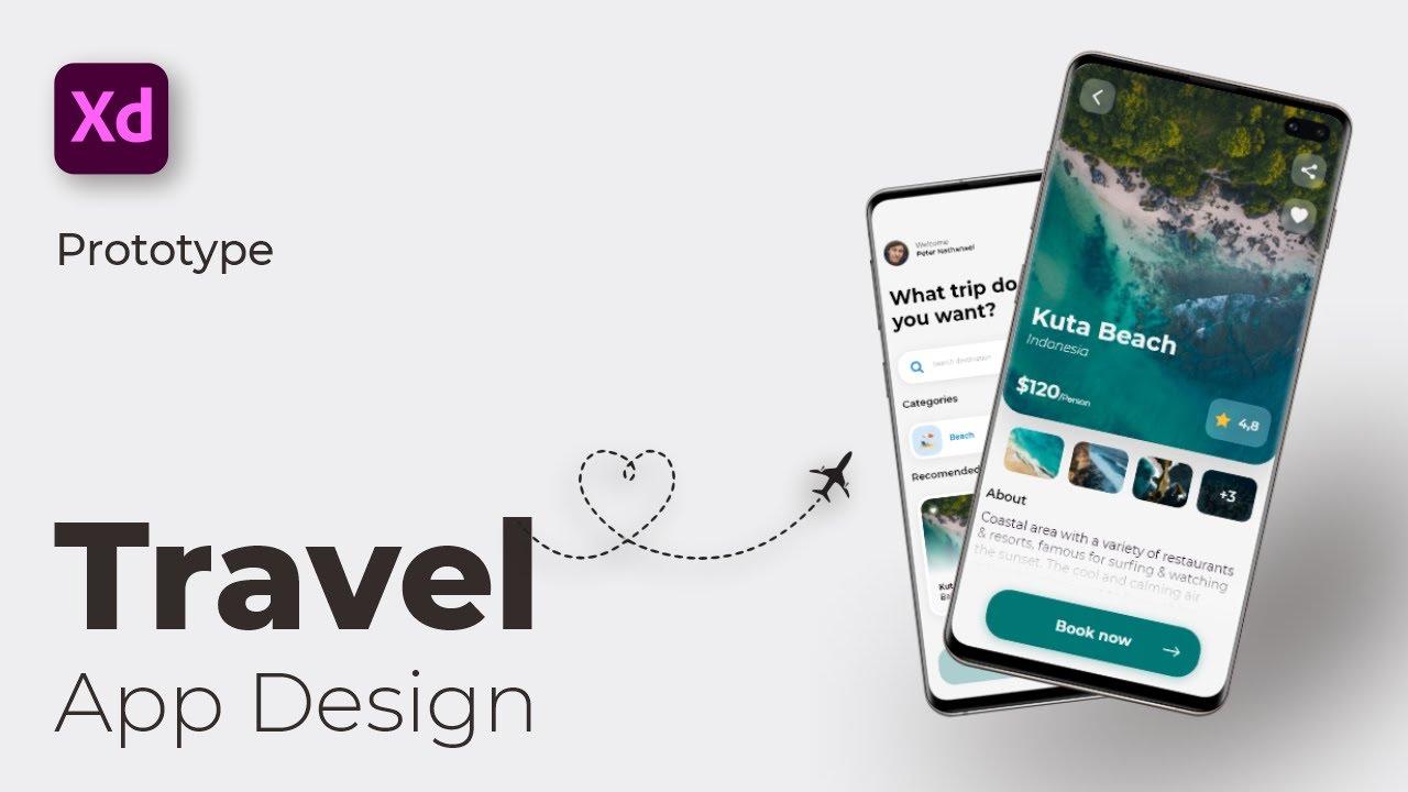 UI UX Design Tutorial - Travel App | Adobe XD (Prototype) - YouTube