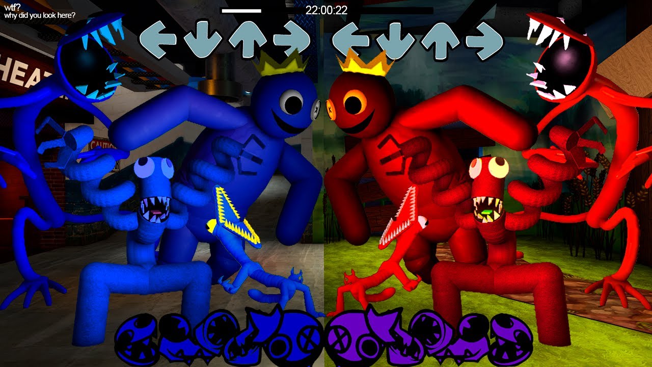 Rainbow Friends ALL Blue VS ALL Red but | Friday Night Funkin Mod ...