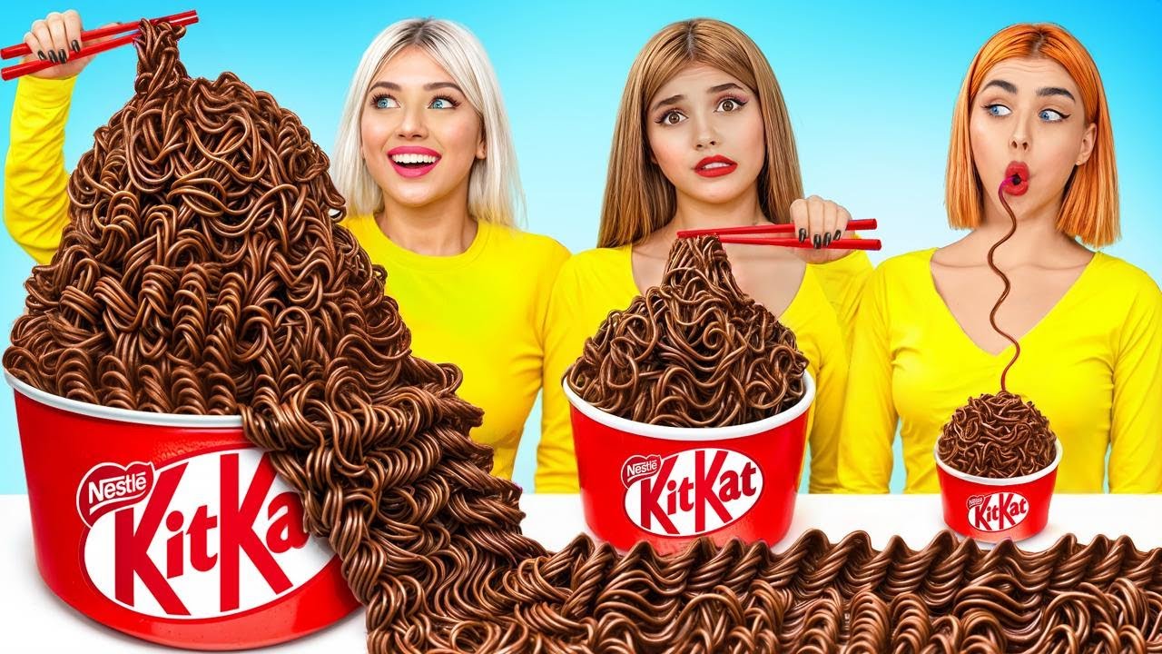 Chocolate Cooking Challenge | Chocolate Vs Real Food & Kitchen Hacks by ...