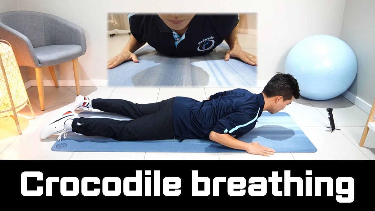 Posture correction with crocodile breathing exercise - YouTube