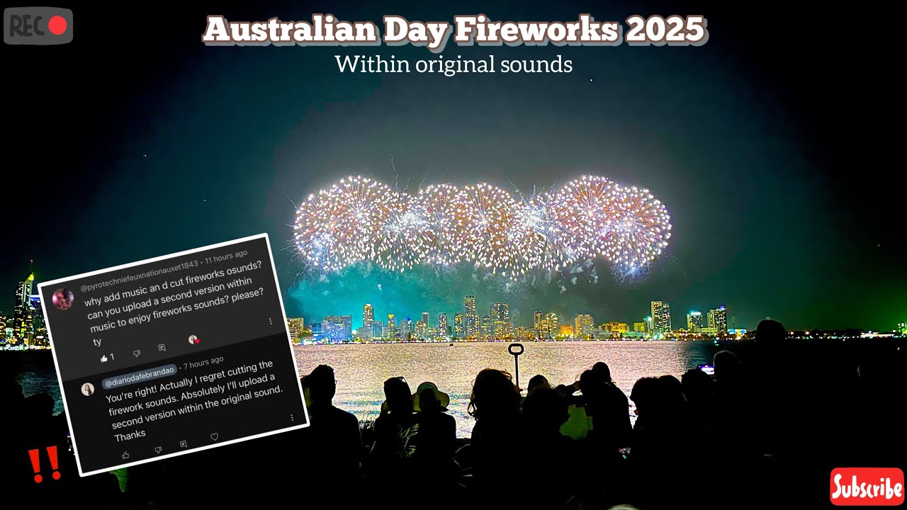 AUSTRALIAN DAY FIREWORKS 2025 🇦🇺🎇SEEN FROM SOUTH PERTH (Western ...