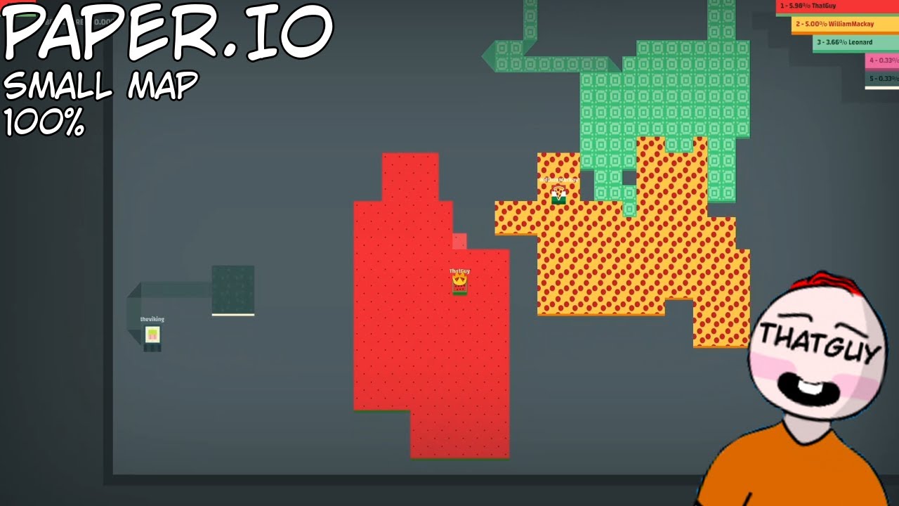 Small map mode 100% (Paper.io) - YouTube