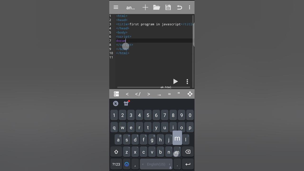 First Code Of Javascript Coding Coding On Mobilejavascript Codingninja Youtube