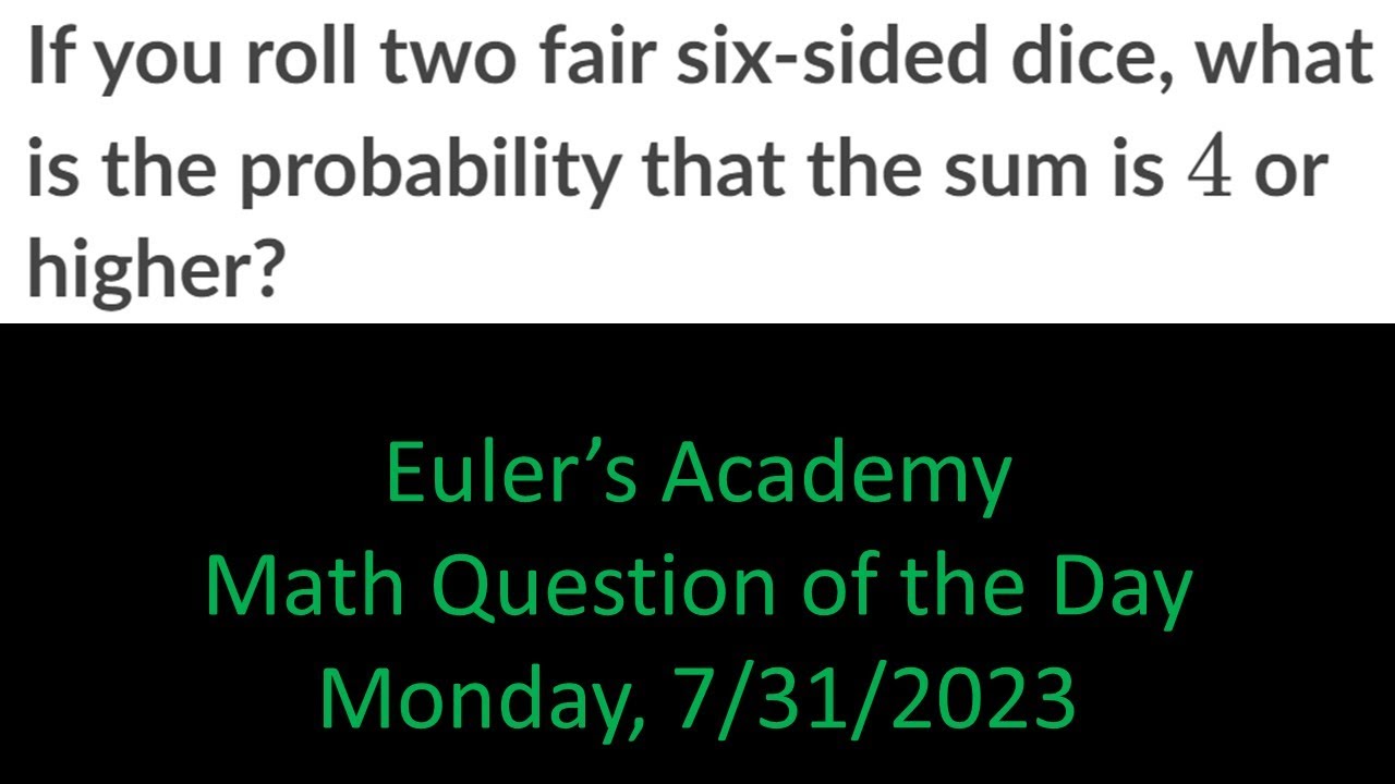 Math Question of the Day: Monday July 31st, 2023 - YouTube