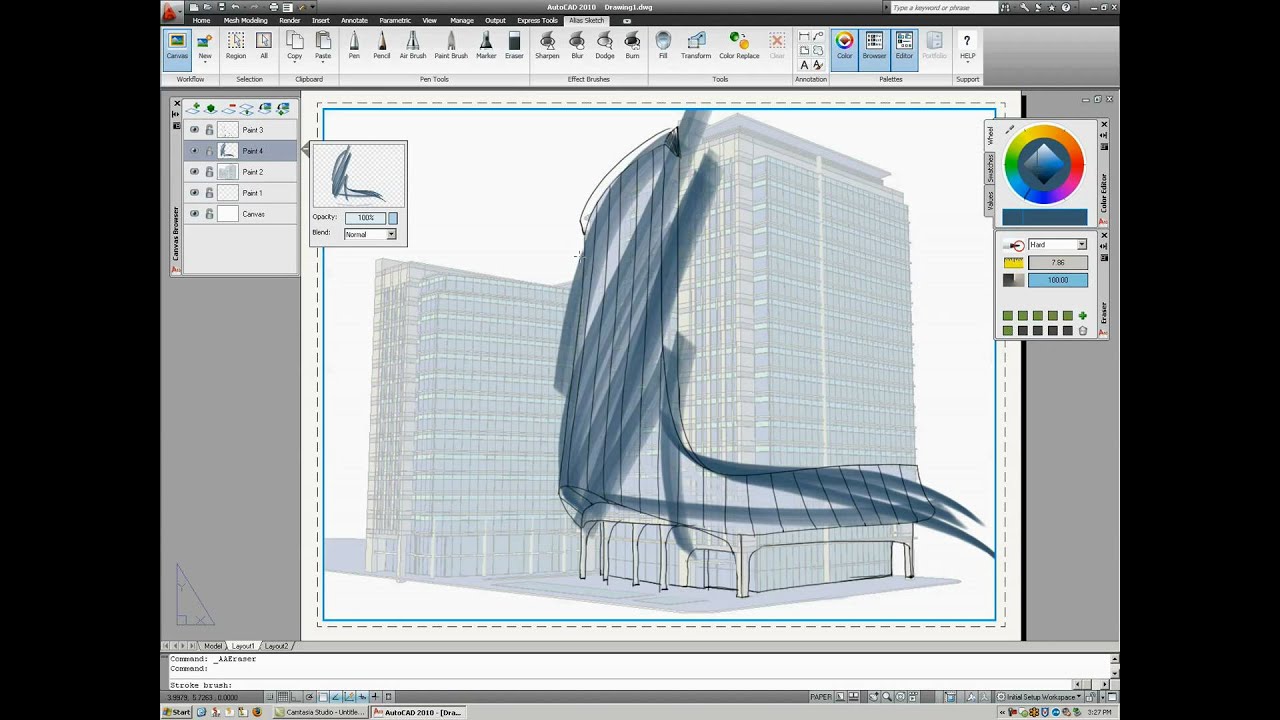 Alias Sketch For AutoCAD Building Facade - YouTube