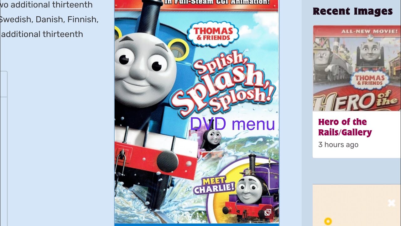 Thomas and friends splish, splash splosh! DVD menu (2010) - YouTube