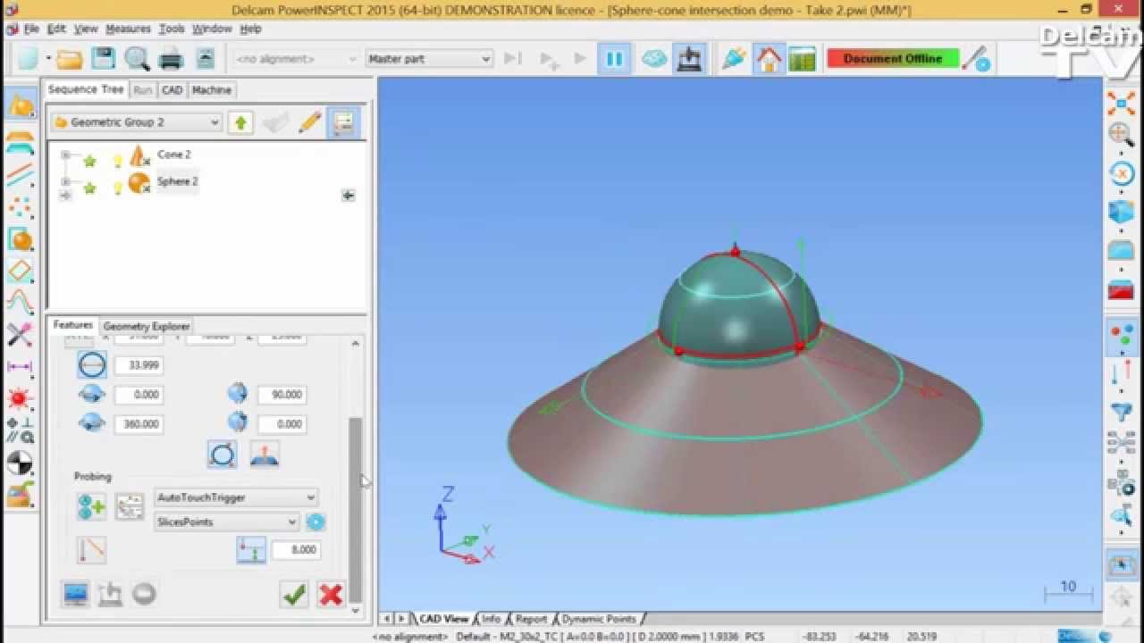 Sphere-cone intersection - YouTube