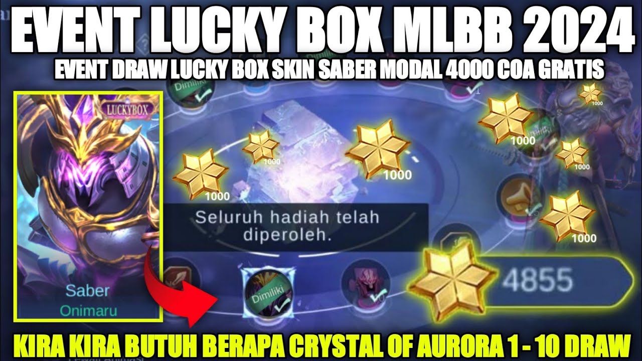 EVENT LUCKY BOX!! CARA MENDAPATKAN SKIN LUCKY BOX SABER MODAL 4000 ...