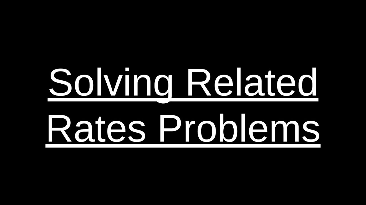 Related Rates Example Problems - YouTube