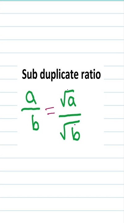 What is sub duplicate ratio #cafoundation - YouTube