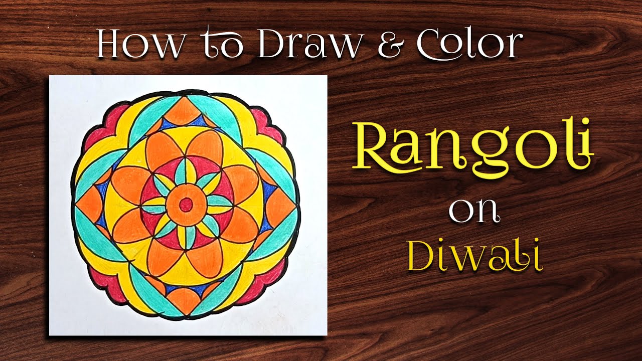 How to Draw and Color Diwali Rangoli | Easy Step By Step | Simple ...