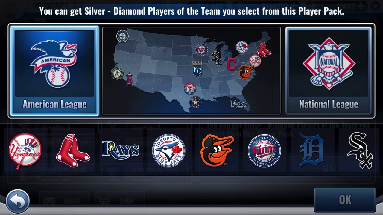 [MLB 9 INNINGS 19] 최고급팩 6장 & 구단선택 고급팩 5장 (6 Ultimate pack & 5 Team ...