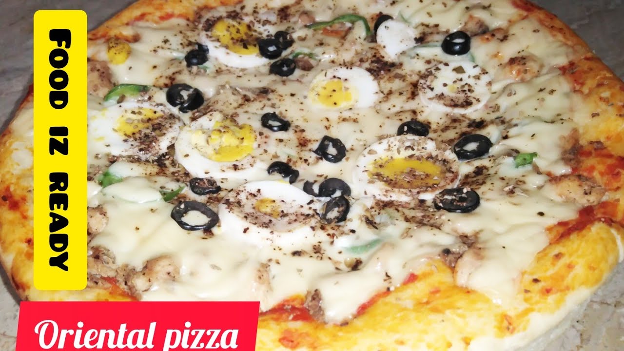 Oriental pizza without oven | black pepper pizza | Food iz ready ...