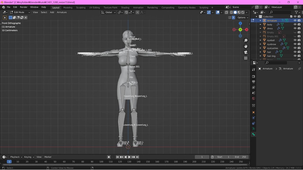블렌더 캐릭터 리깅(Blender Character Rigging) - YouTube