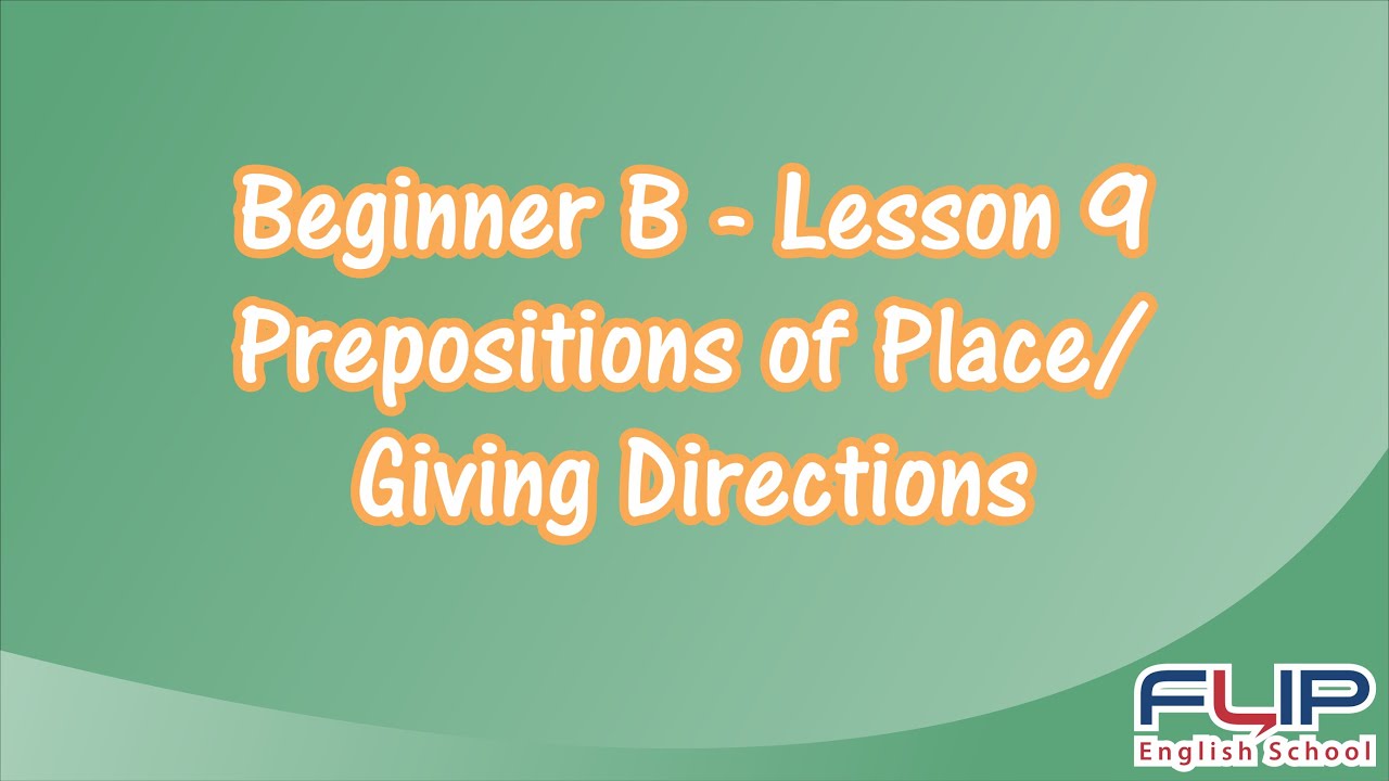 Prepositions Of Place Directions