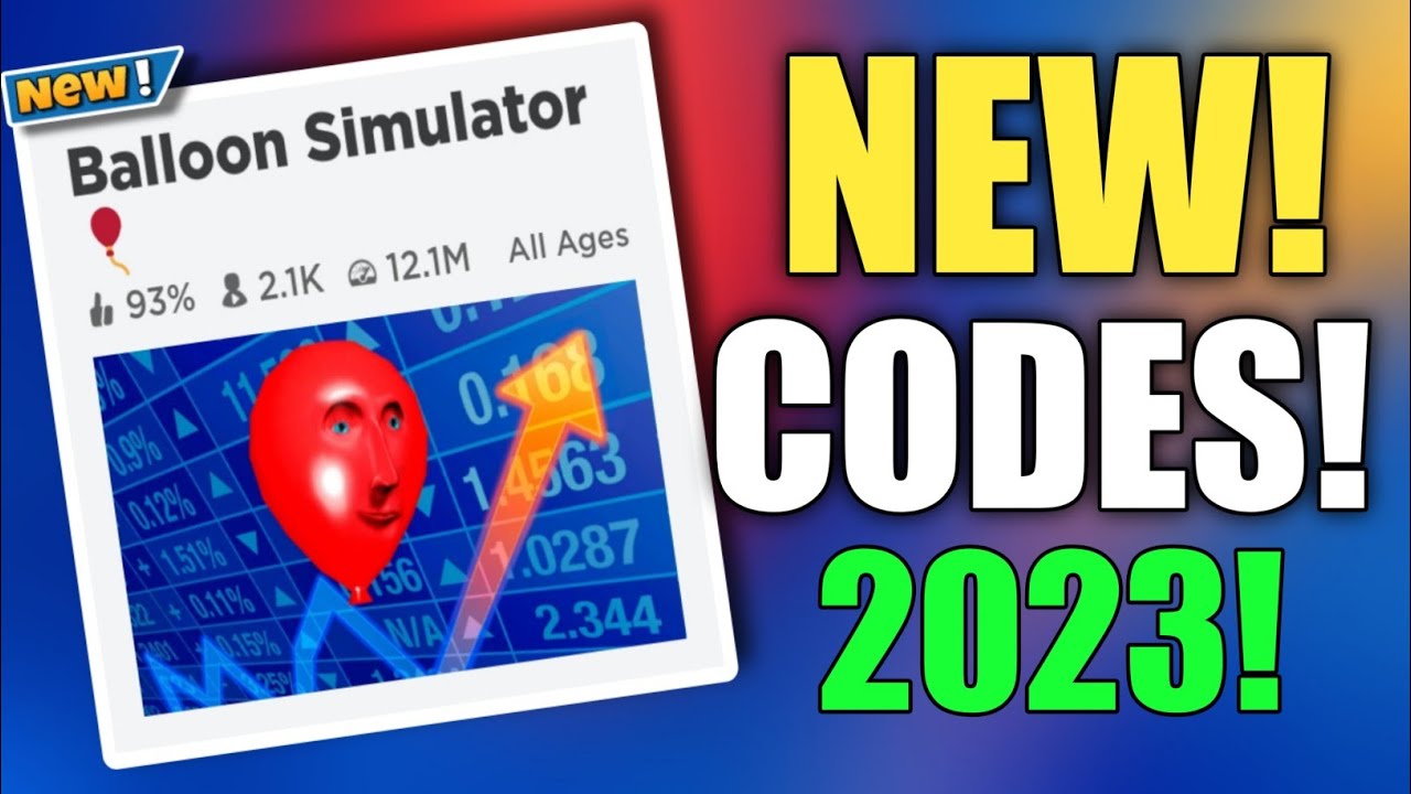 *NEW* WORKING CODES FOR BALLOON SIMULATOR || ROBLOX CODES FOR BALLOON ...