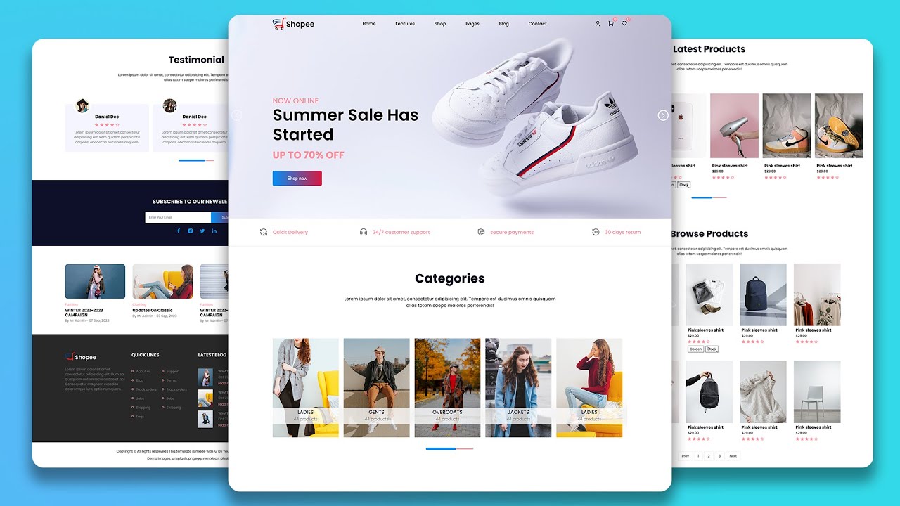 Responsive Ecommerce Website Using Html Css And Javascript Youtube 0628
