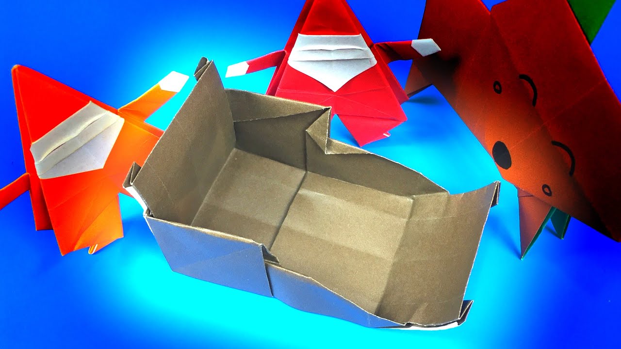 How to origami paper santa sled 🟩 make a santa sleigh out of a paper ...