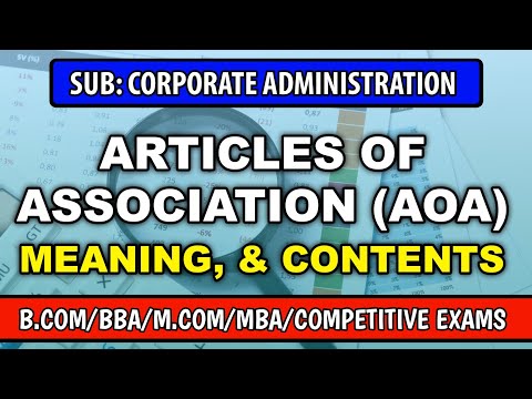 #2.2 ARTICLE OF ASSOCIATION - MEANING AND CONTENTS FOR B.COM 2nd SEM ...