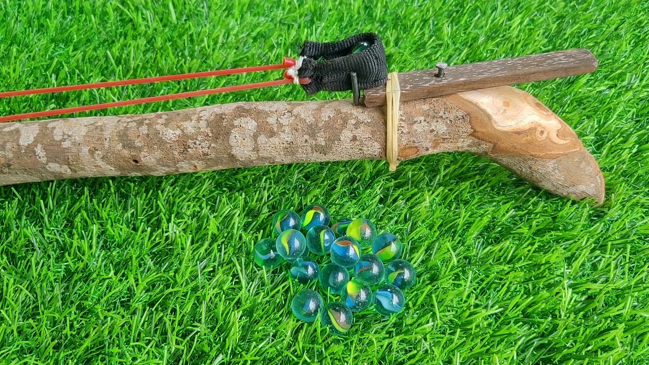 How to make a simple shotgun model slingshot with firewood | creative ...