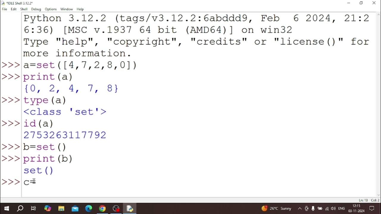 Set in Python | Set datatypes | #python #pythonsets #coding - YouTube