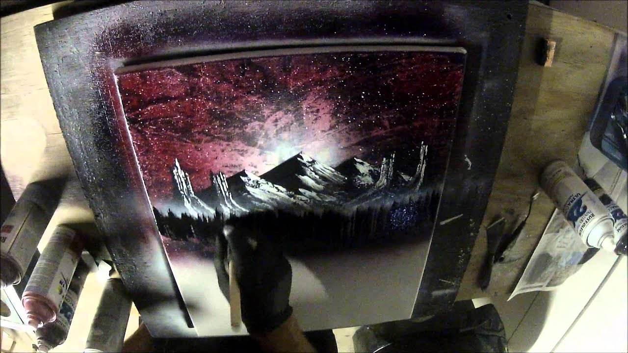 spray paint art on canvas - YouTube