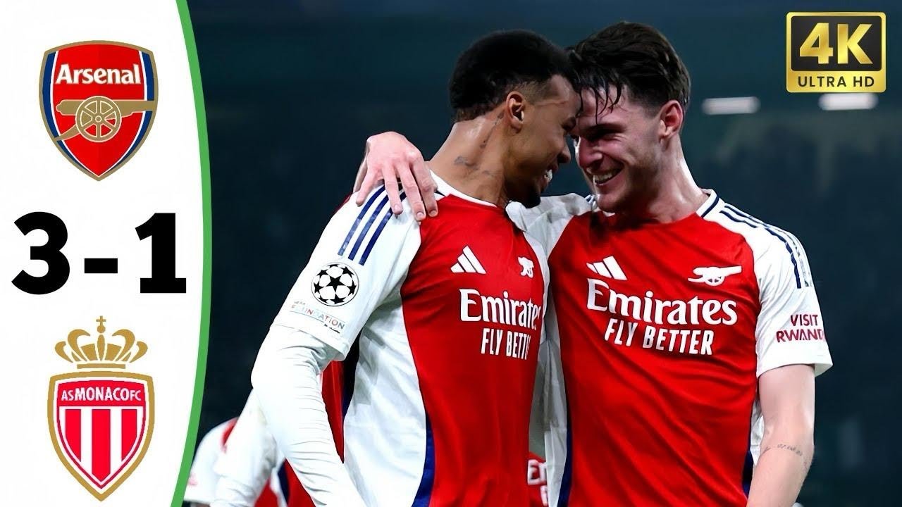 Arsenal vs Monaco 3-1 • Champions League • Highlights and All Goals ...