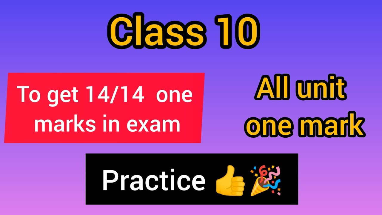 TN Class 10 All unit one marks | Math Easy - YouTube