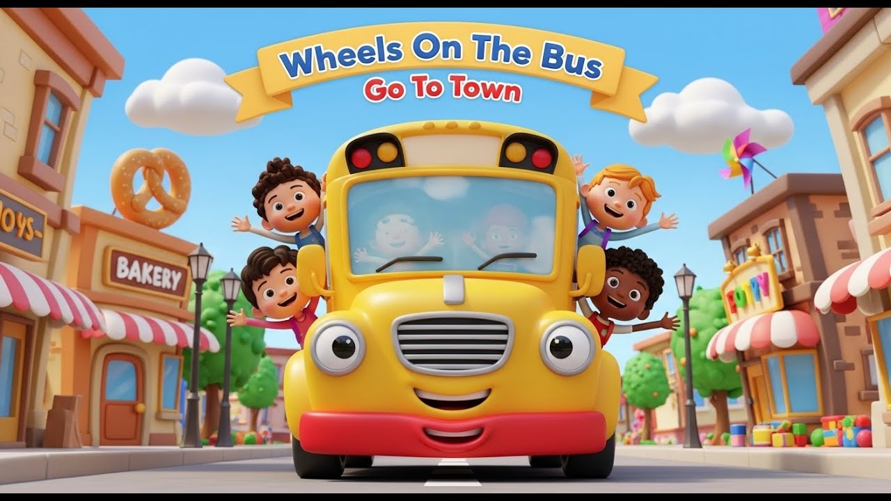 Wheels On The Bus Go To Town | Nursery Rhymes & Kids Songs - YouTube