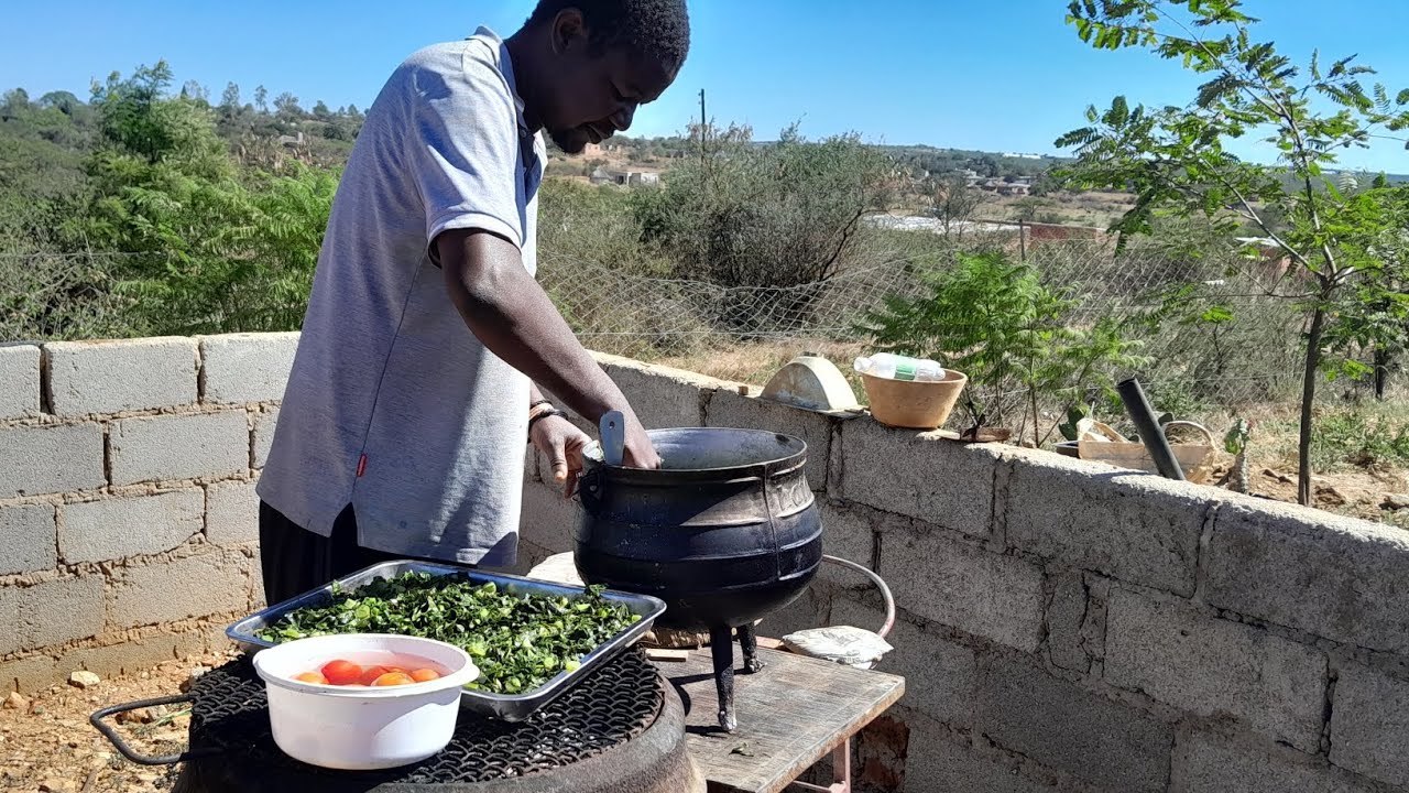 Day in the life- Making Mfushwa, dry green leafy vegetables - YouTube