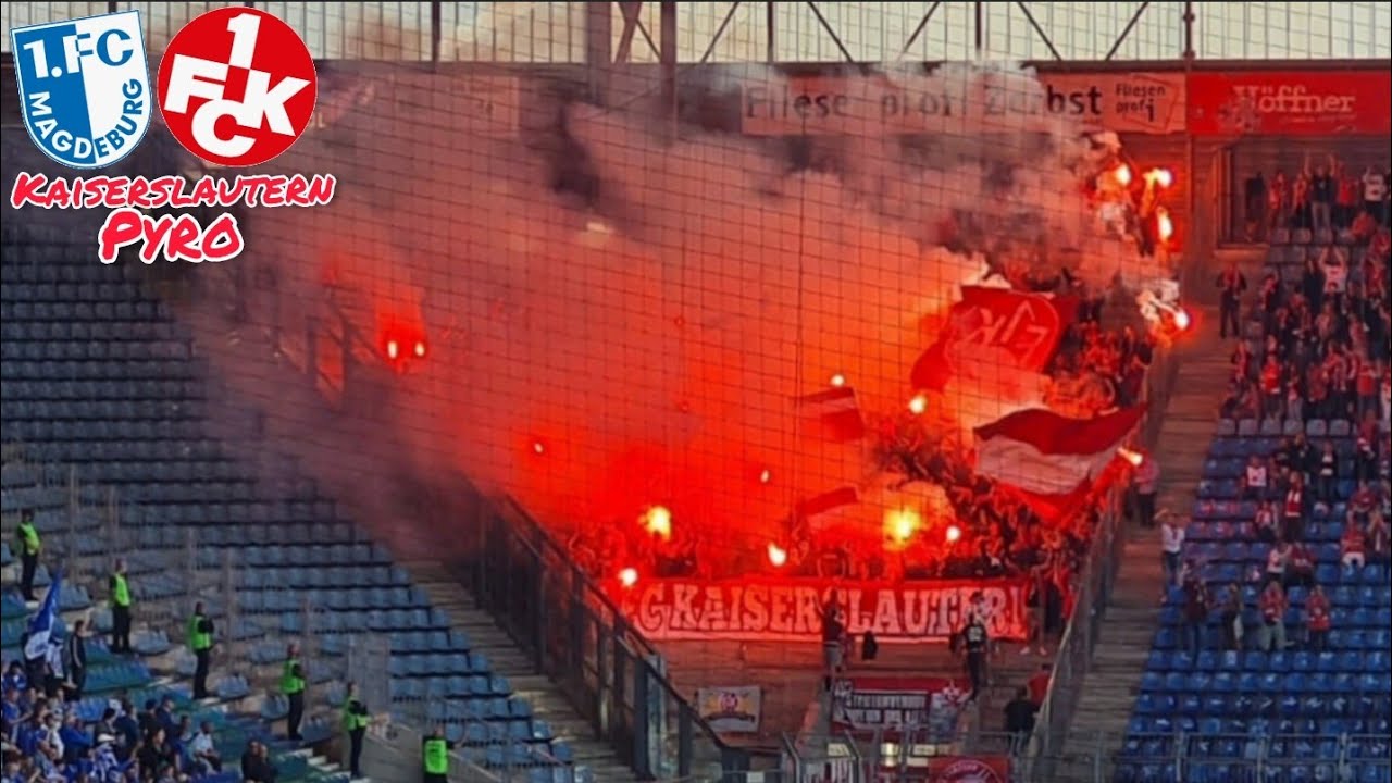 1. FC Magdeburg - 1. FC Kaiserslautern Pyro FCK #roteteufel # ...