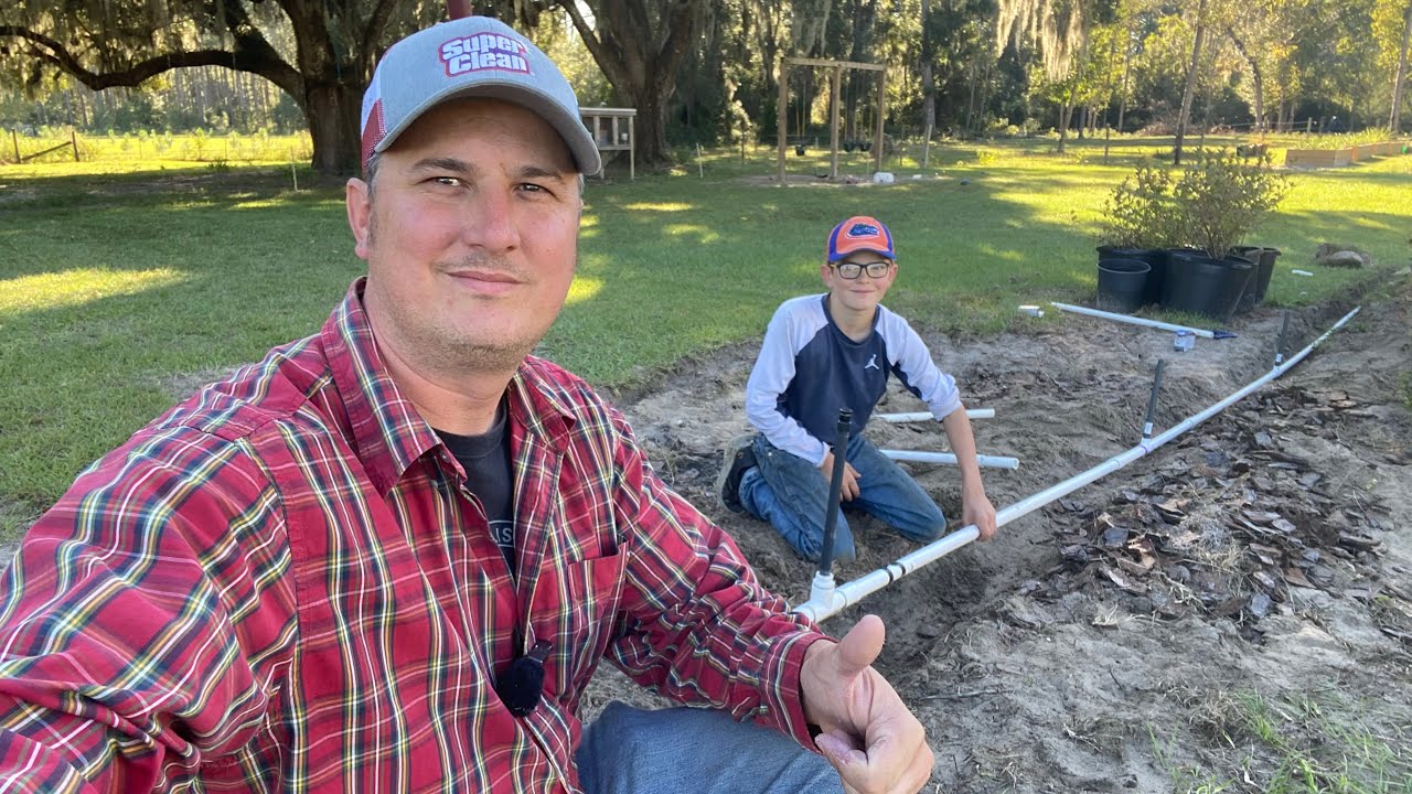 Installing irrigation, making bacon, hanging out with animals - YouTube